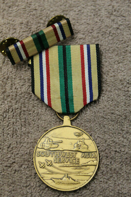 Original Gulf War I U.S. Military Southwest Asia Service Medal & Ribbon ...