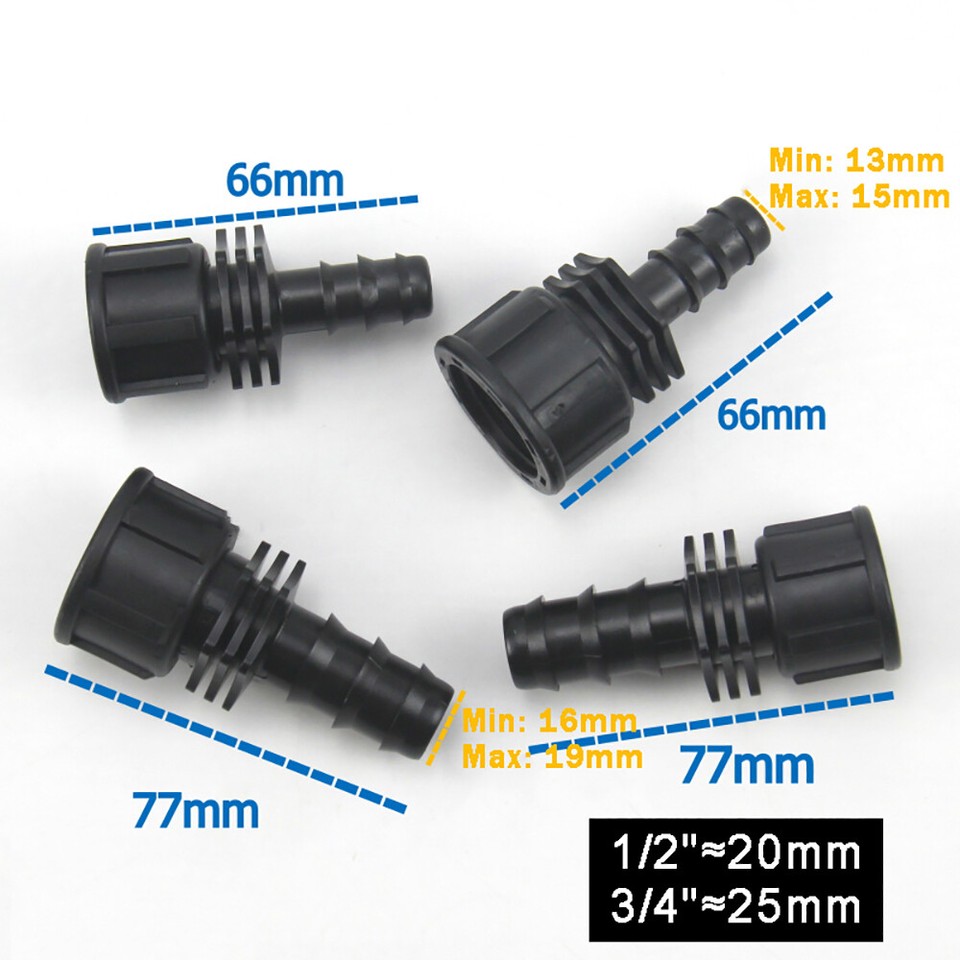 Hosetail Connector Fitting Barbed Female Threaded Plastic Pond Hose ...