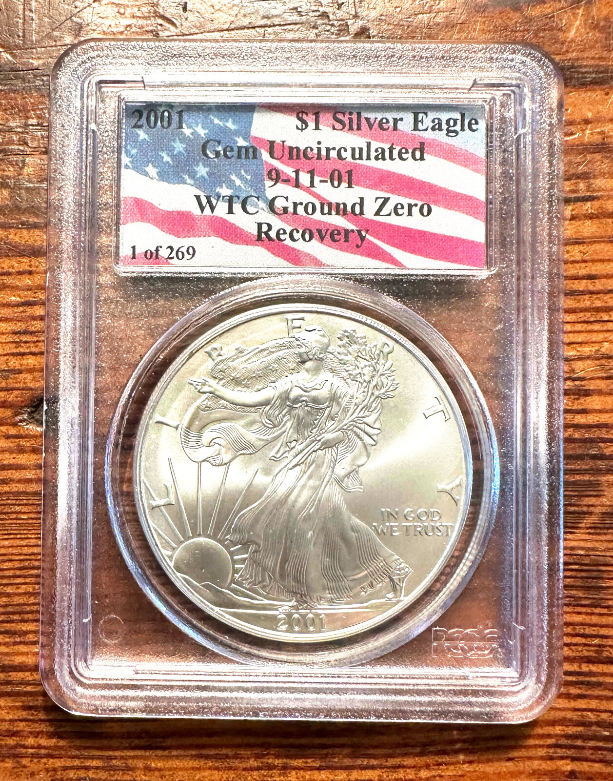 2001 American Silver Eagle, 9/11 WTC Ground Zero Recovery, PCGS Gem ...