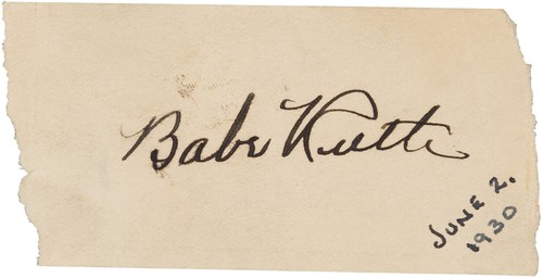 Yankees Babe Ruth Authentic Signed 1.5x3 Cut Signature Autographed BAS ...