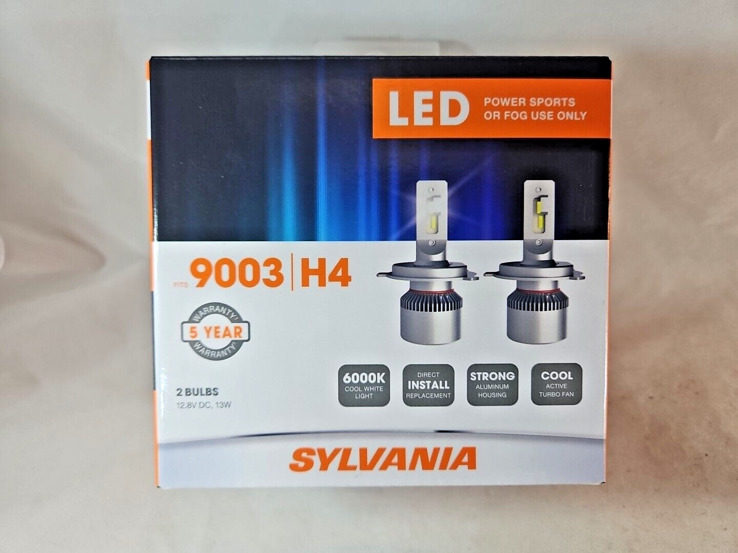 Sylvania 9003 H4 Power sports Headlight High Performance LED Fog Bulbs ...