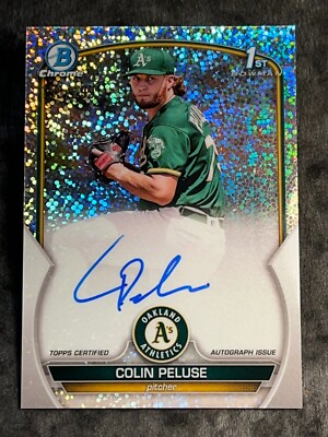 2023 Bowman 1st SPECKLE REFRACTOR PROSPECT ROOKIE AUTO Colin Peluse 155 ...