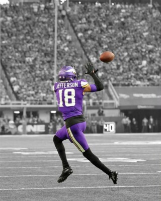 Minnesota Vikings JUSTIN JEFFERSON Glossy 8x10 Photo Print Spotlight ...