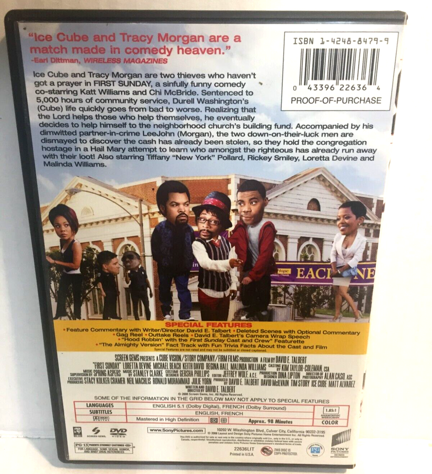 First Sunday DVD Ice Cube Tracy Morgan Ships free Same Day with ...