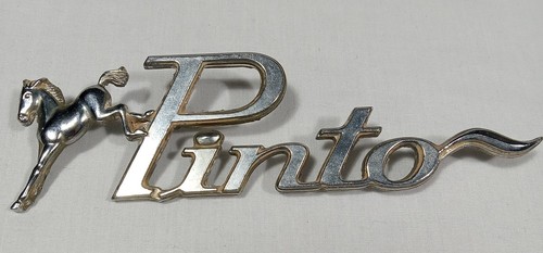 Vintage 1970's Ford Pinto Metal Car Door Emblem Classic Car Horse ...