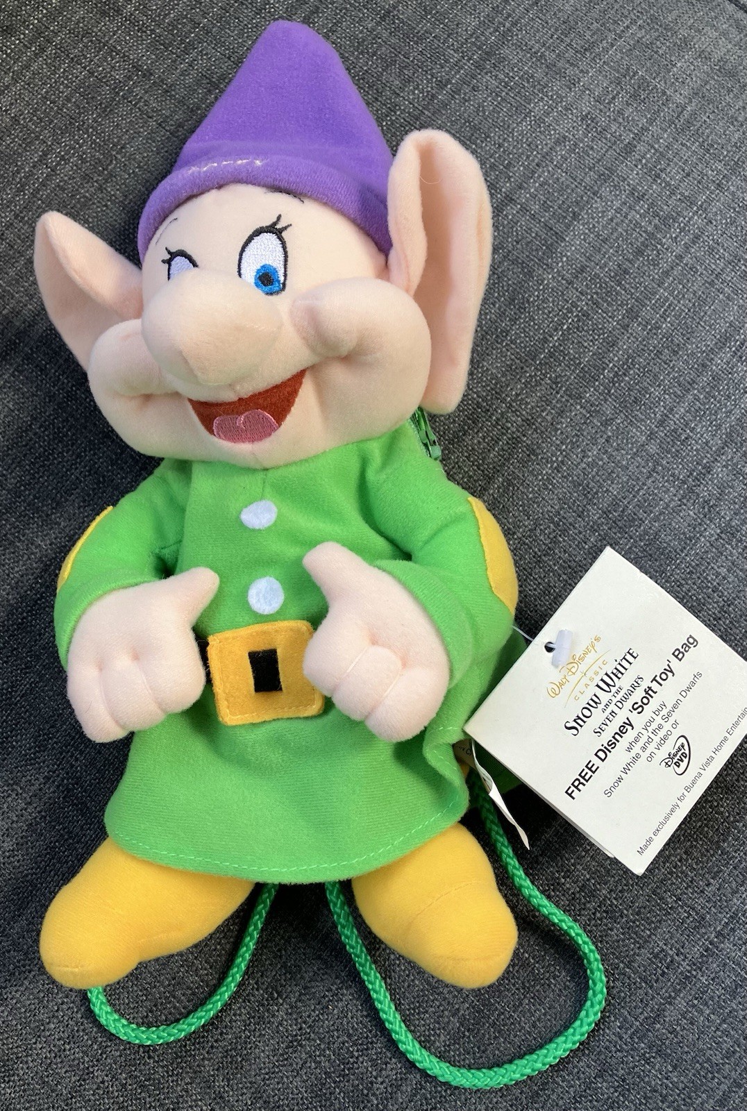 Snow White DOPEY 10" Disney Soft Toy Mini Rucksack Backpack Bag | eBay