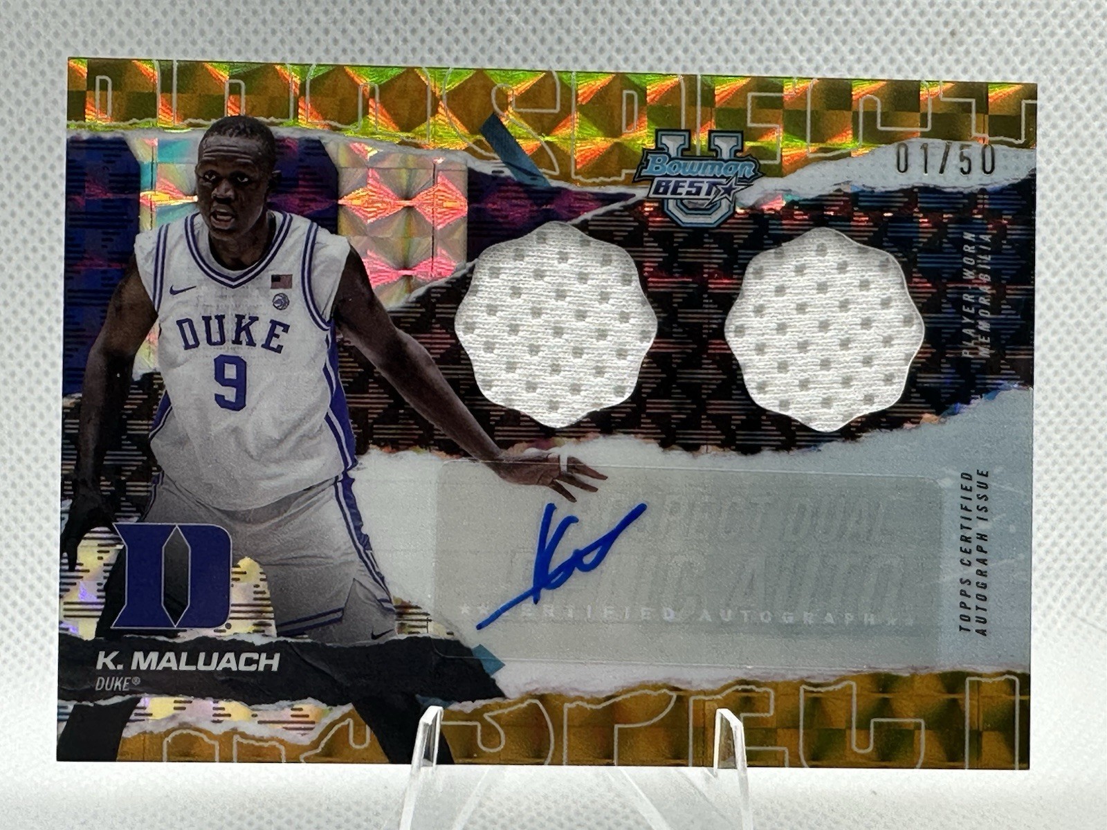 Khaman Maluach Duke Blue Devils 2024-2025 Bowman U Best Prospect Dual ...