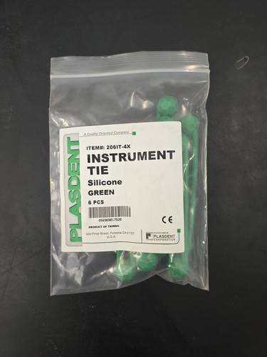 Plasdent 206IT-4X Silicone Dental Instrument Ties Green 6 Bundling for ...