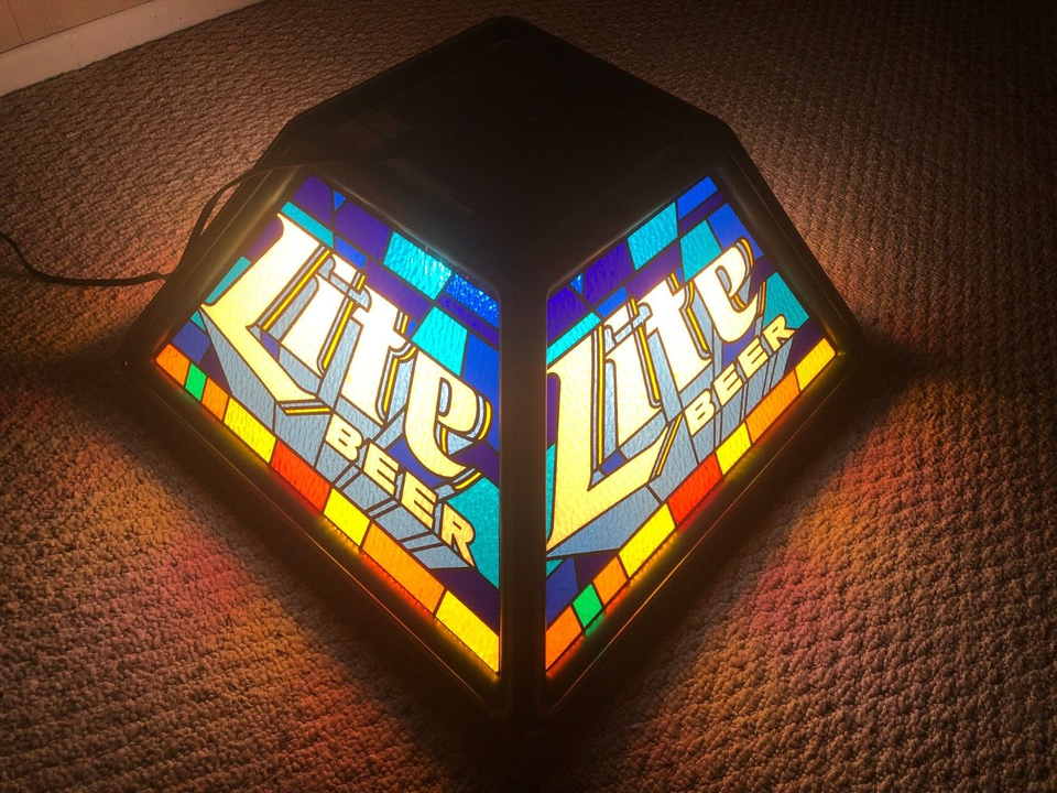 Vintage 1990's Miller Lite Beer Pool Table Game Room Bar Light - Very ...