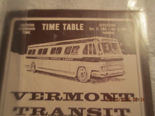 1966 Vintage Vermont Transit Bus Lines Time Tables Schedules Route Map ...