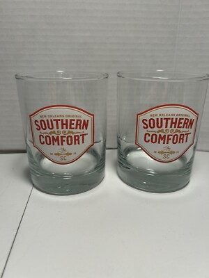 2 Southern Comfort Whiskey Lowball Glasses New Orleans Original 12oz ...