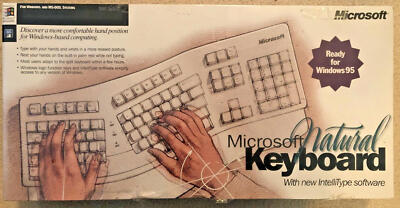 Vintage New 1995 Microsoft Natural Ergonomic Keyboard | eBay