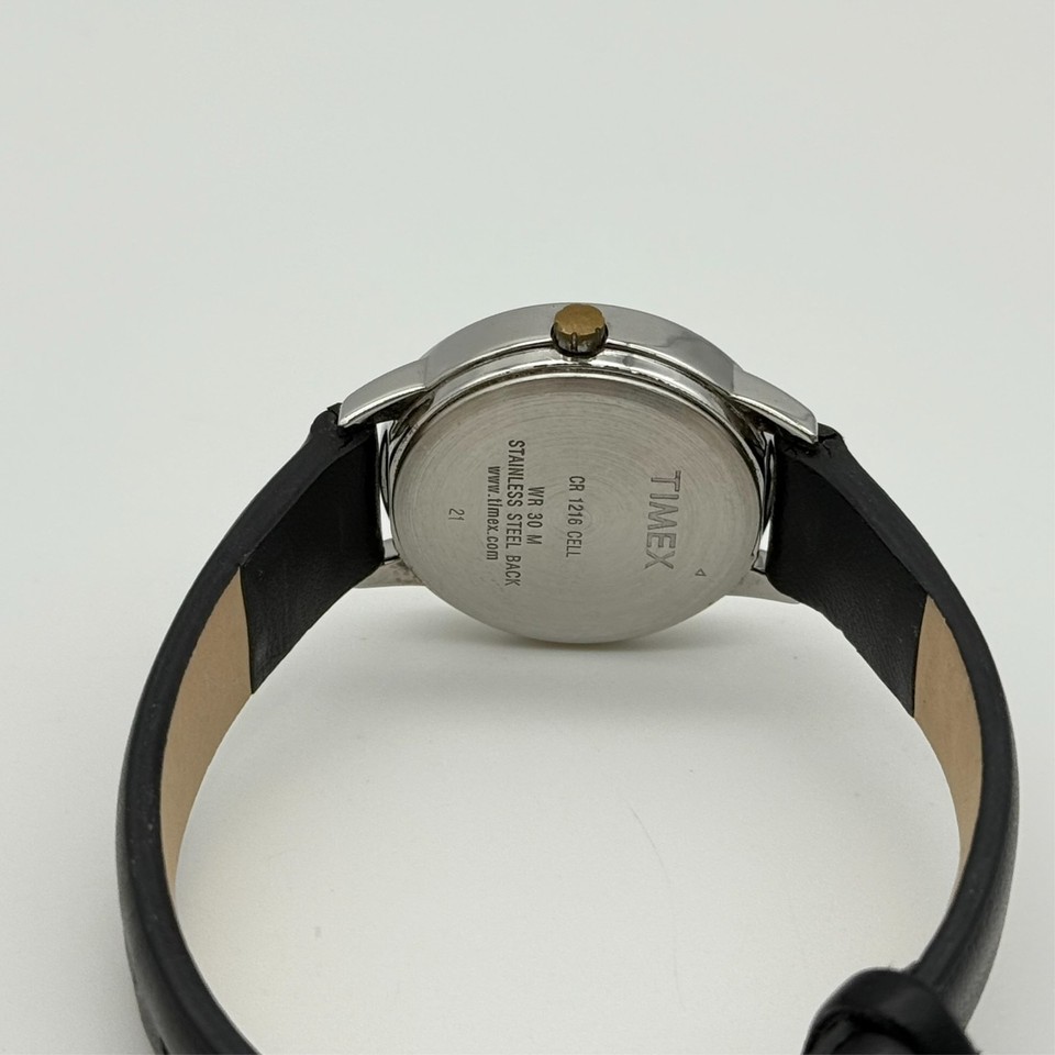 Women's TIMEX Easy Reader Silver Tone Classic Indiglo Watch, Black Band ...