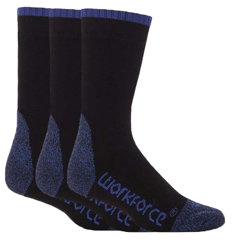 Workforce - 3 Pack Mens Reinforced Heel and Toe Work Socks for Steel ...