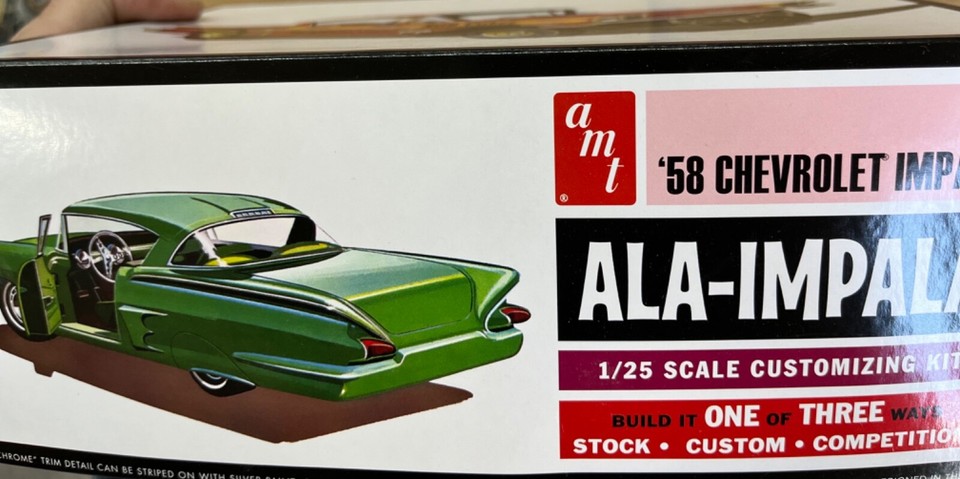 AMT 1301 1958 Chevy Impala Ala 3n1 1/25 MODEL CAR MOUNTAIN KIT niob si ...