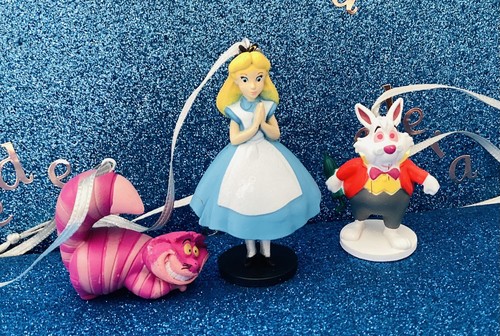 DISNEY SET OF 3 SMALL ALICE IN WONDERLAND CHRISTMAS TREE DECORATIONS ...