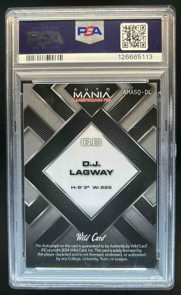 2024 Wild Card Automania American D.J. Lagway Square Rainbow Auto #1/1 ...