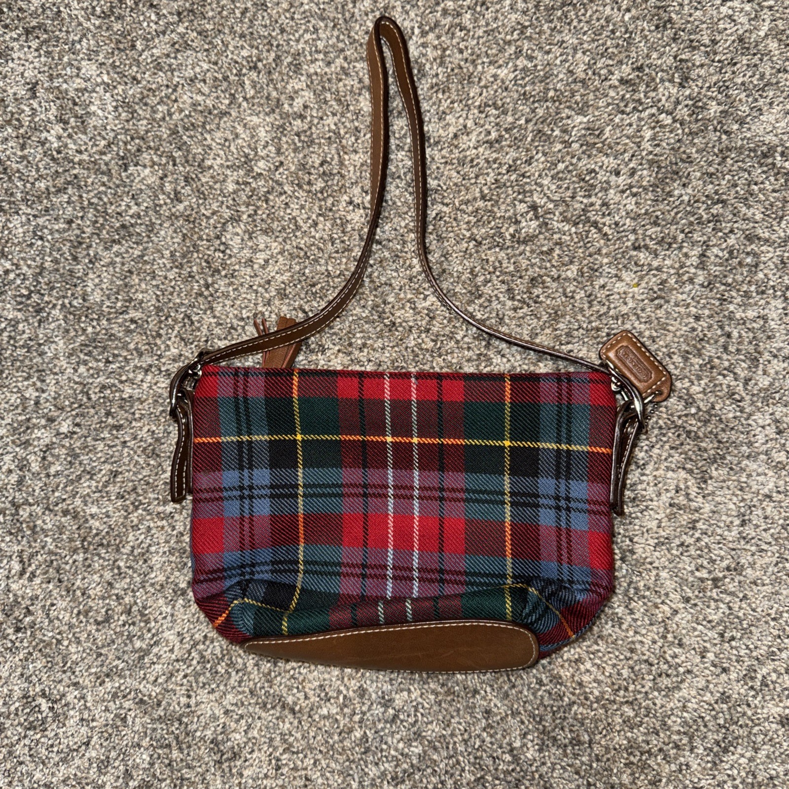 Coach Tartan Plaid Mini Shoulder Bag - Gem