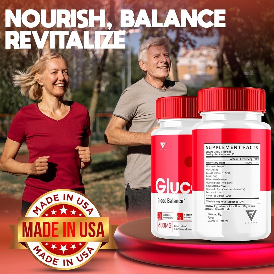 Gluco Bio Blood Sugar Balance GlucoBio Heart Health Glycogen Capsules ...