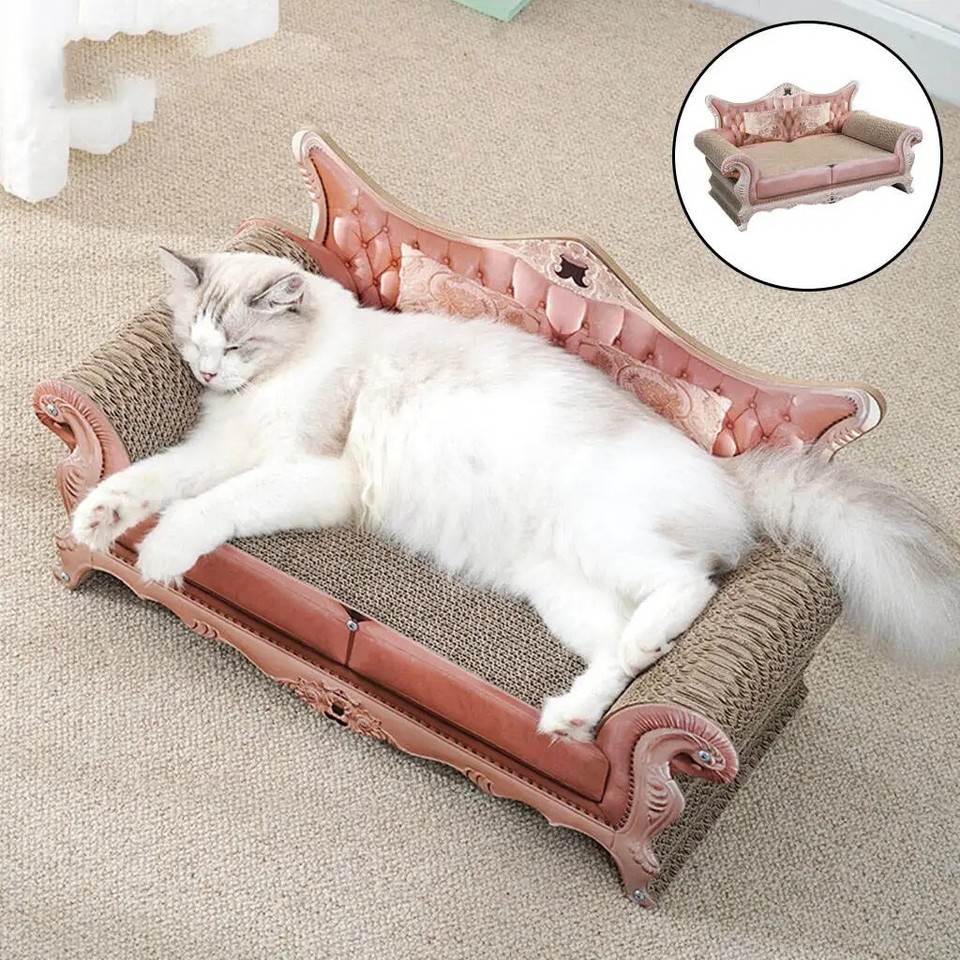 Cat Scratching Couch Thick Cat Scratching Cardboard Sofa Cat Lounge Bed ...