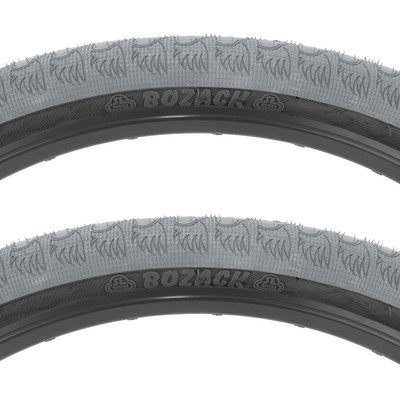 PAIR OF SE BMX BOZACK TIRES 24 x 2.40" GRAY w/ BLACK SE RACING WHEELIE ...