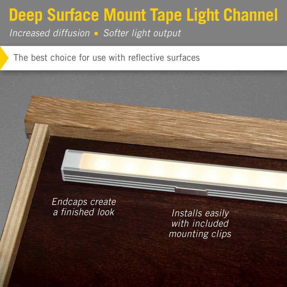 Armacost Lighting Deep Surface Mount LED Tape Light Channel, Silver (5 ...
