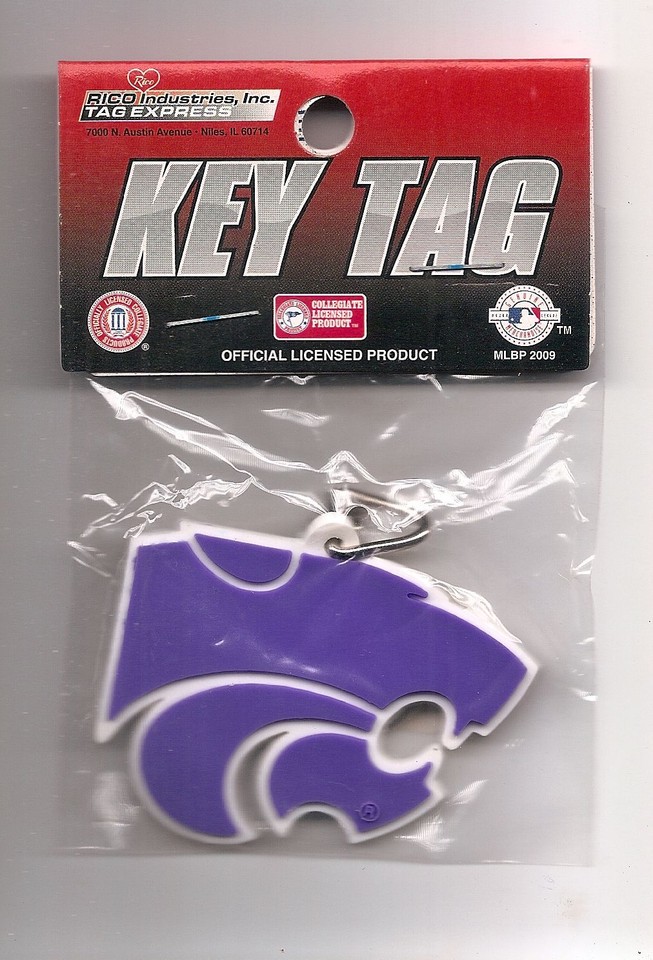 Kansas State Wildcats Logo Rubber Keychain Laser Cut Rubber Key Tag ...