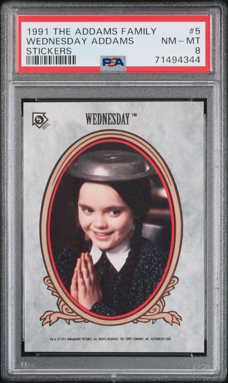 Wednesday Addams 1991 Topps The Addams Family #5 Stickers PSA 8 NM-MT ...