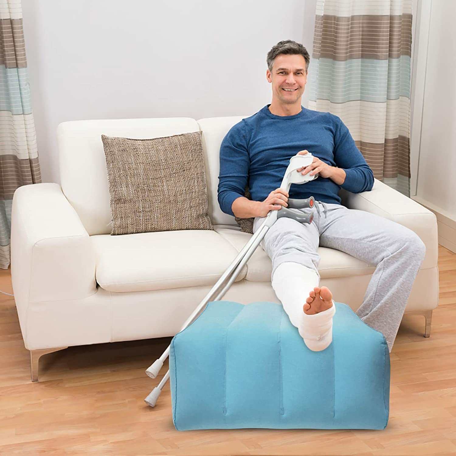 Inflatable Support Plus Elevated Leg Wedge Pillow Relieves Leg Hip Knee ...