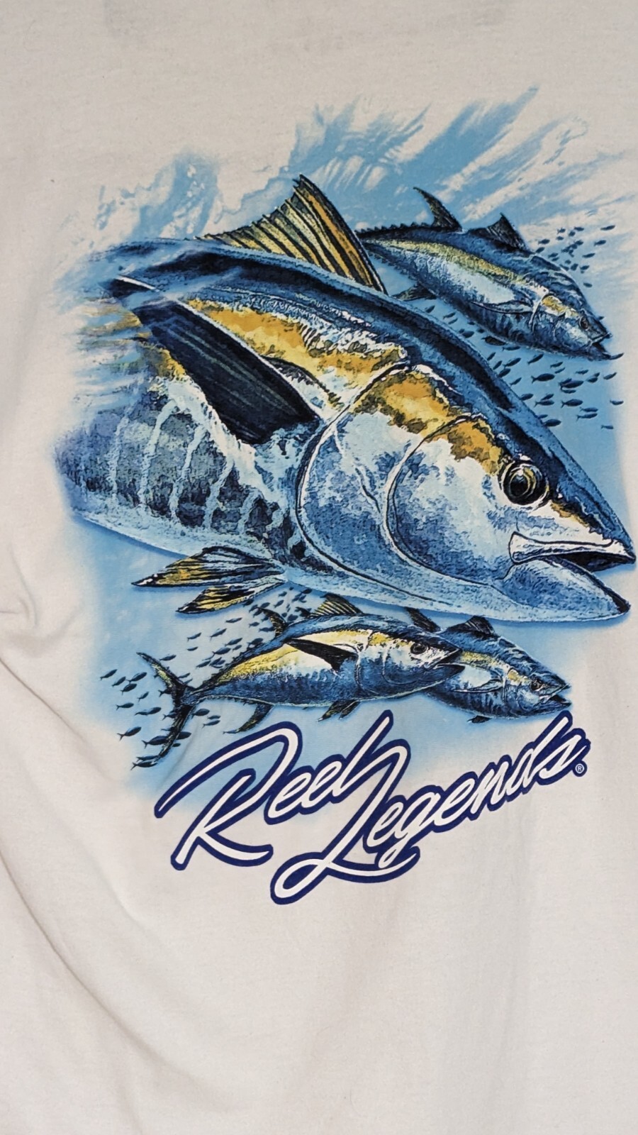 Reel Legends Fishing Long Sleeve Tuna Fish Graphic Men's T-Shirt Size ...