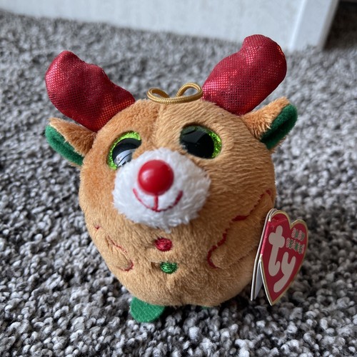 Ty Teenie Beanie Holiday Mini Plush Chestnut Reindeer Plush Stuffed ...