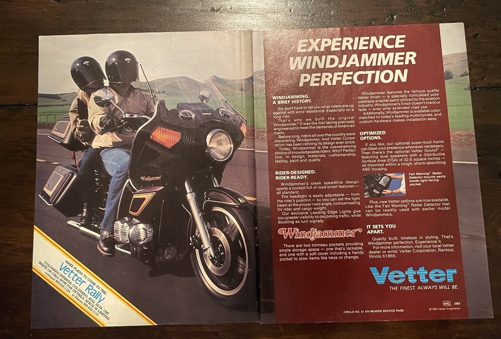 1980 Vetter Windjammer Motorcycle Print AD #24315 | eBay