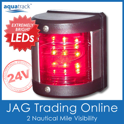 24V 9-LED PORT LIGHT - Red Navigation/Nav Side Vertical Mount- Boat ...