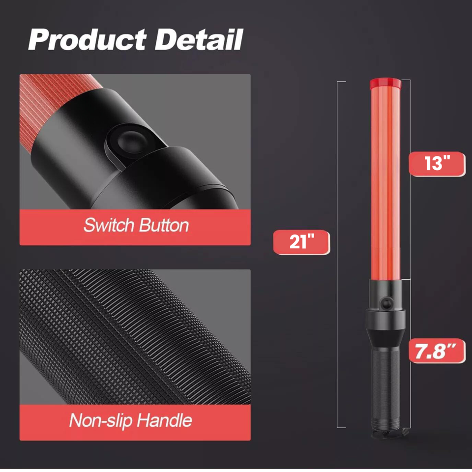 Traffic Control LED Light Wand Safety Security Lightup Baton | eBay