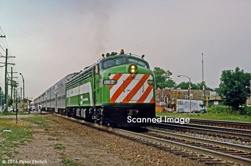 Original Photograph: BN/Metra E9 9902 at Harlem Avenue, Riverside, IL ...