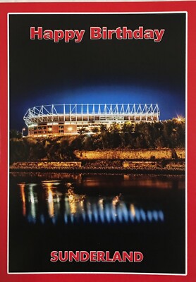 Sunderland Stadium of Light by Night Football Birthday Card (Plain or ...