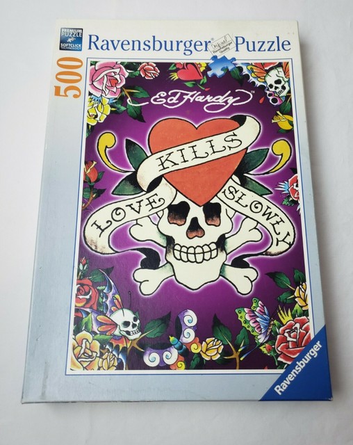 Ravensburger Jigsaw Puzzle 500 PC Ed Hardy Love Kills Slowly 146291 ...