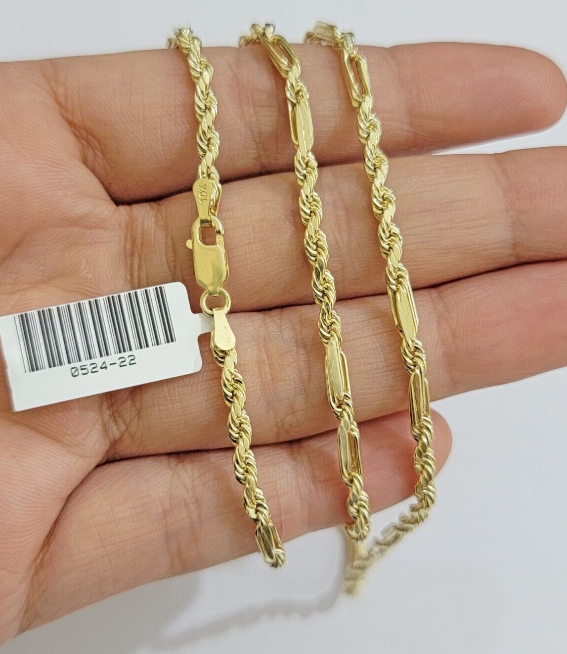 Real 10k Yellow Gold Milano Rope Chain Necklace 18"-24"Inches 3mm 10kt ...