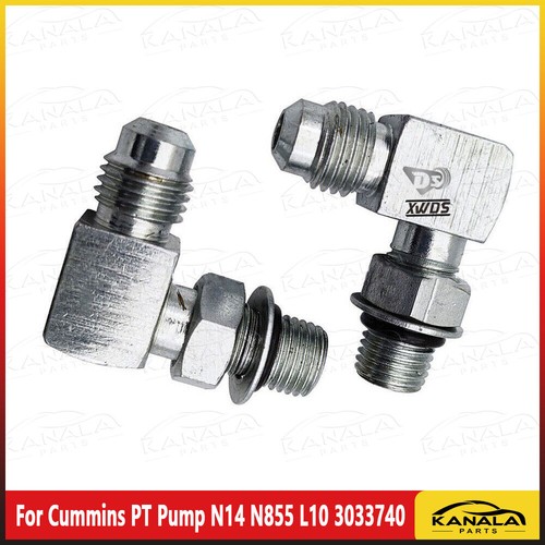 2 pcs Elbow Fuel Gear Pump Check Valve 3033740 For Cummins PT Pump N14 ...