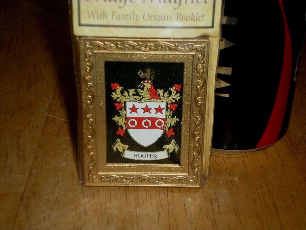 [ HOOPER ] FAMILY CREST / COAT OF ARMS, FRIDGE MAGNET, Vintage #1996 yr ...