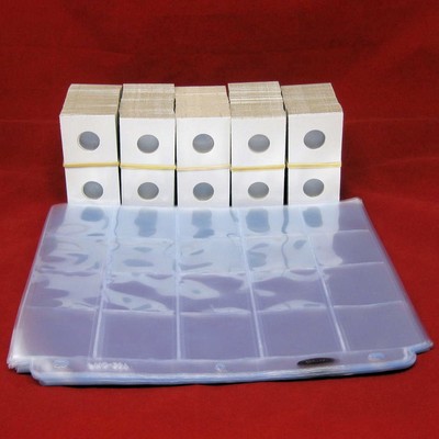 500 Cardboard 2x2 Mylar Coin Holders for Penny/Cents 19mm with 25 BCW ...