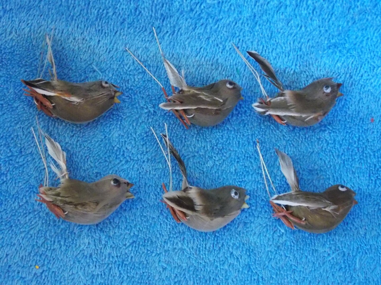Vintage 2" Set of 6 Brown Feather Bird Picks | eBay