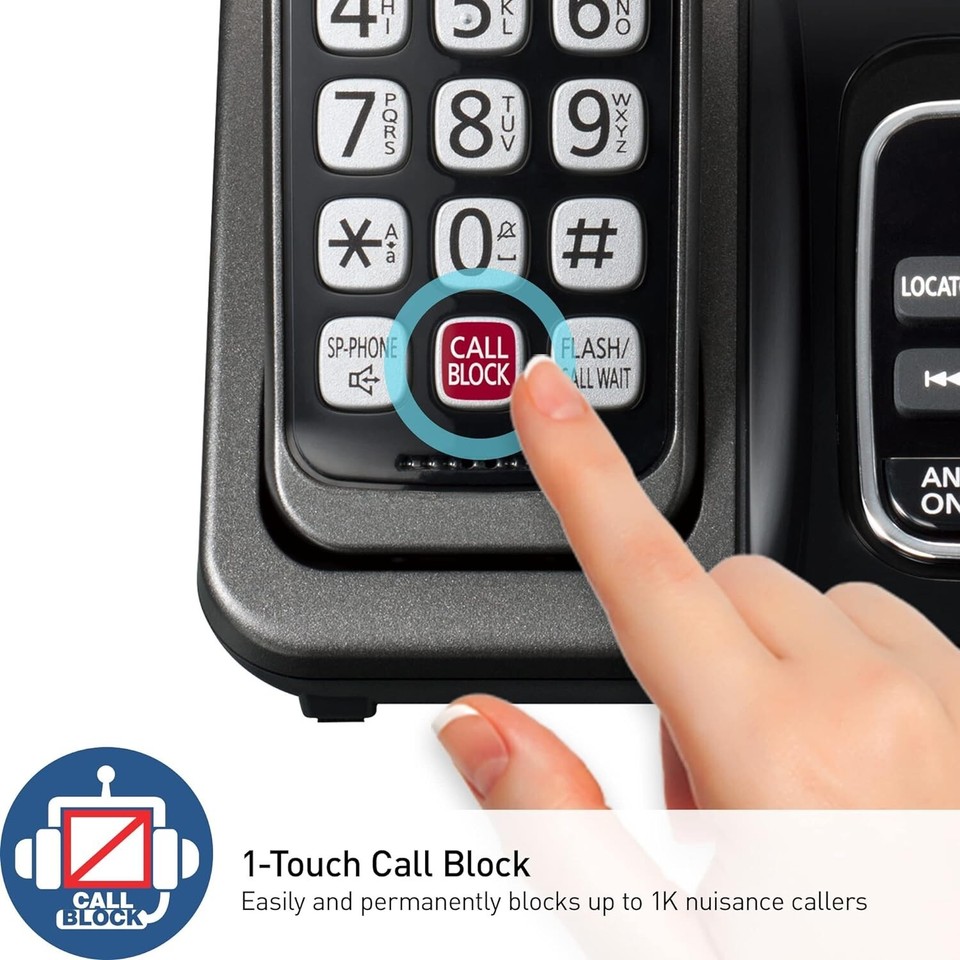 Panasonic Cordless Phone Answering Machine Expandable Call Block 2 ...