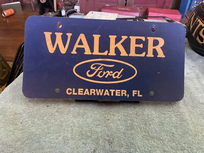 Thin Plastic Dealership License Plate Walker Ford Clearwater Florida | eBay