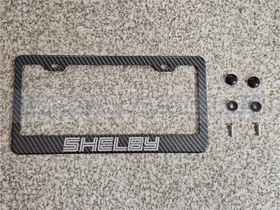 Shelby Style I CF Printed Pattern Black Aluminum License Plate Frame | eBay