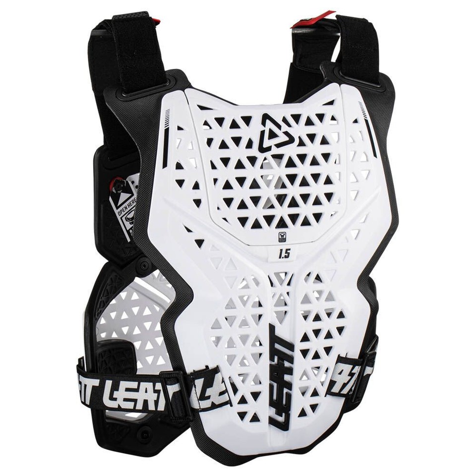 NEW LEATT 1.5 CHEST PROTECTOR WHITE ADULT ROOST MOTOCROSS BODY ARMOUR ...