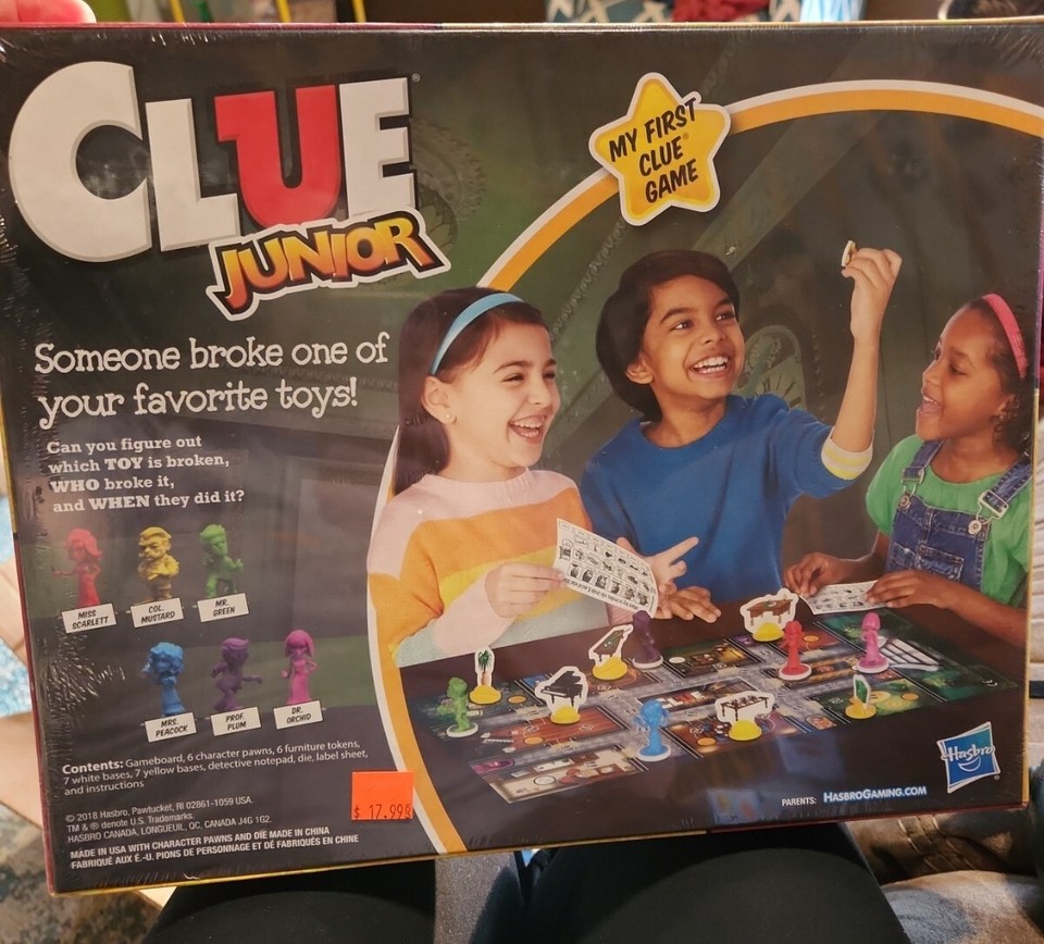Hasbro Gaming Clue Junior Board Game The Case of Broken Toy Who Broke ...