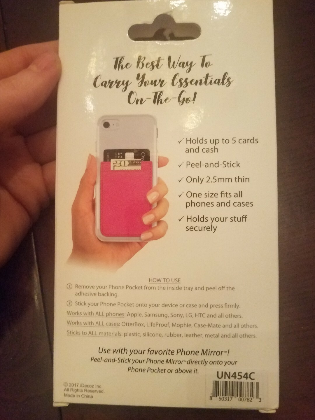 iDecoz Phone Pocket Peel-and-Stick Card Holder Unicorn Fur | eBay