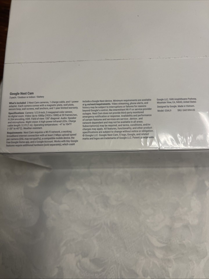 2 Pack - Google Nest Cam Indoor/Outdoor Surveillance Camera Snow | eBay