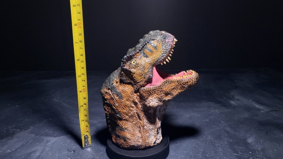 Tyrannosaurus Rex Head Bust Sculpture | Handmade Clay Dinosaur Model ...